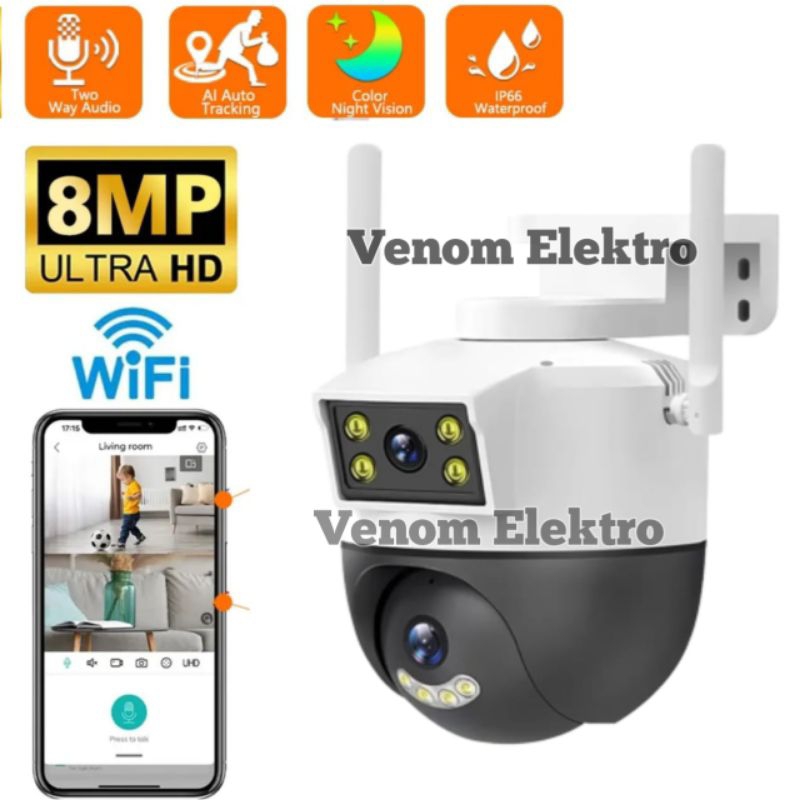 Jual IPCam App V380 CCTV DUAL Lensa Outdoor 2 Layar Monitor HP Smart ...