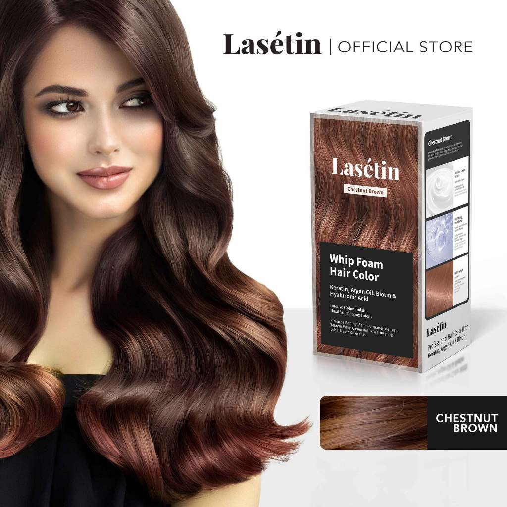 Jual Lasetin Whip Foam Hair Color (Chestnut Brown) - Pewarna rambut ...