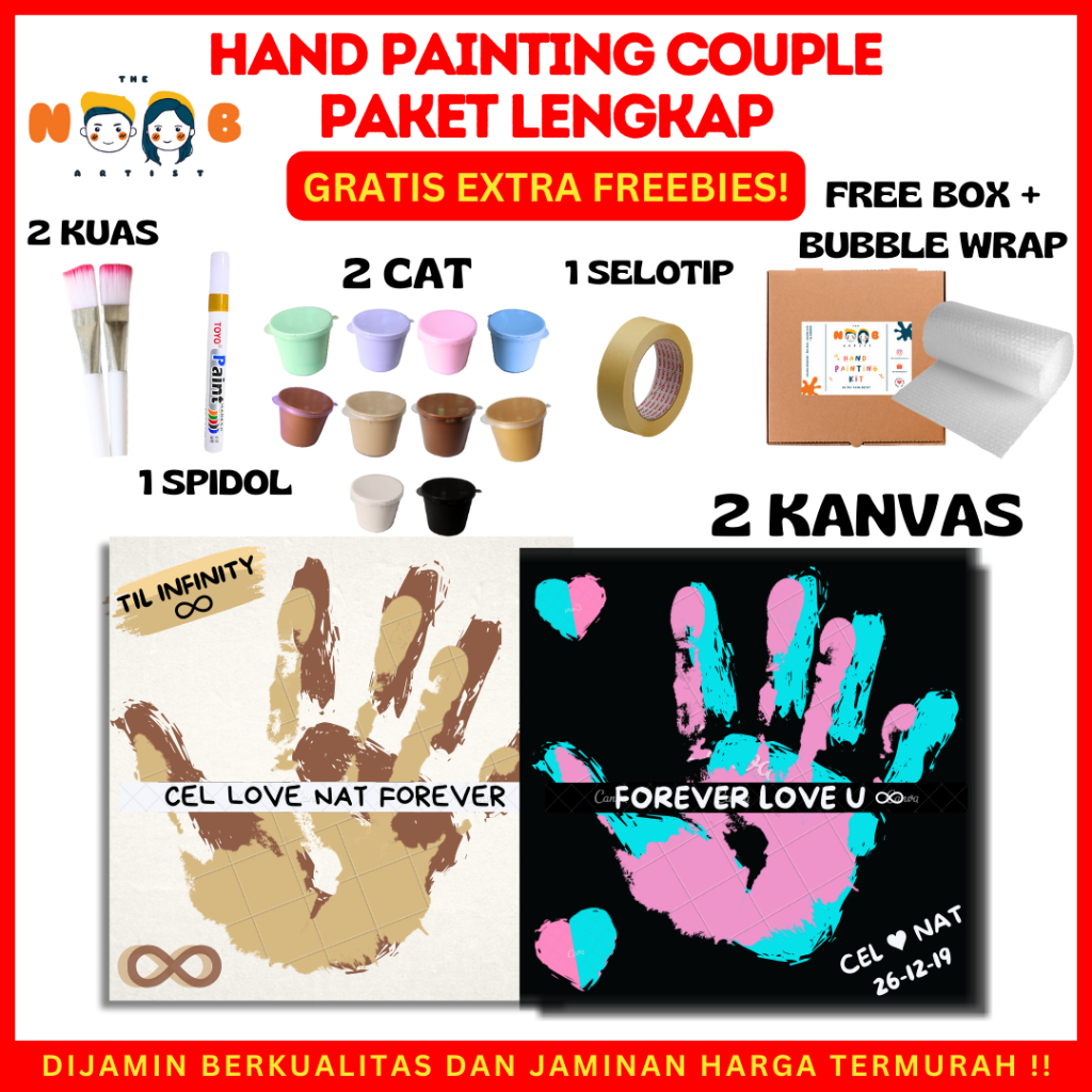 Jual Hand Painting Kit Canvas By The Noob Artist | Kanvas Cap Tangan ...