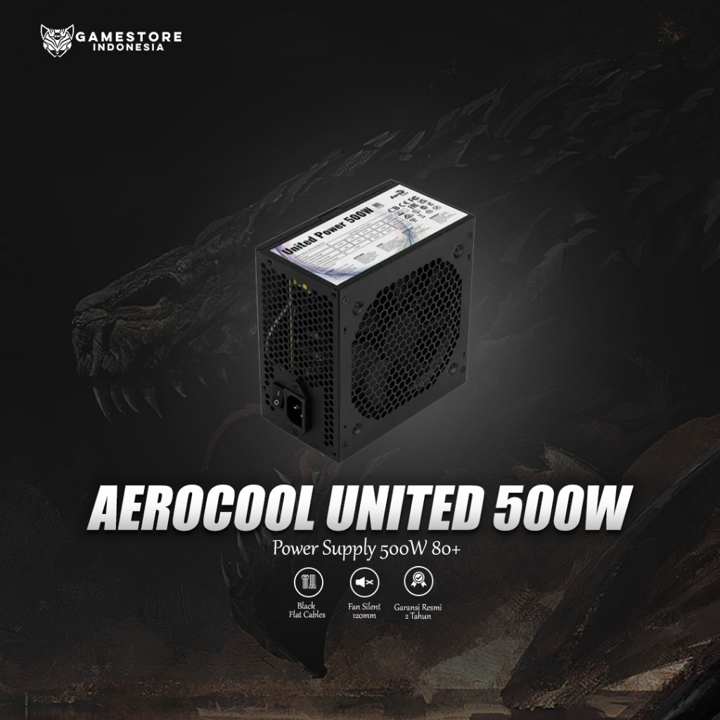 Jual Aerocool United PSU 500W 80+ Power Supply 500Watt 80+ 230V Gaming ...