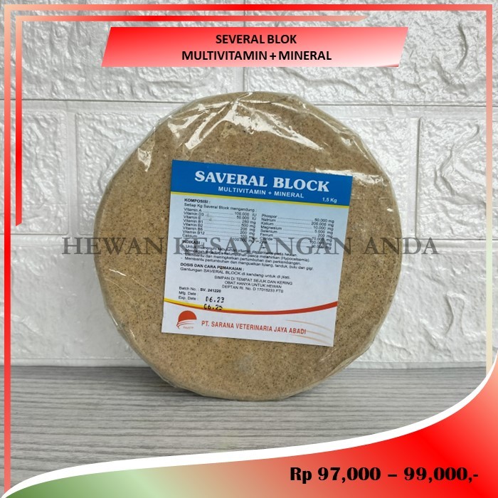 Jual Saveral Block Multivitamin dan Mineral 1,5 KG Mineral Blok Sapi ...