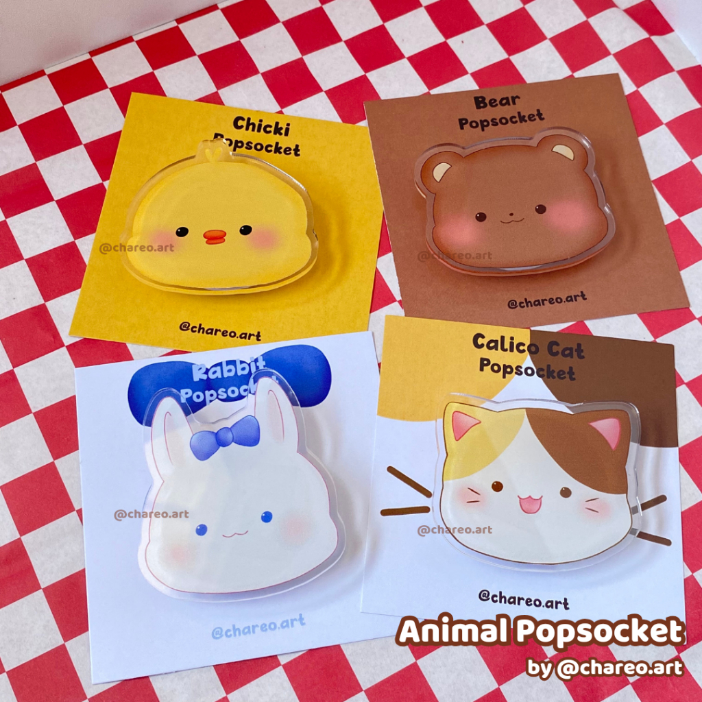 Jual CHAREO ART Acrylic Pop Socket Phone Holder Animal Series ...