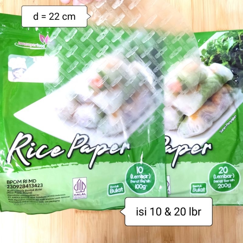 Jual [ori pack] RICE PAPER vietnam kertas beras lumpia java super food ...