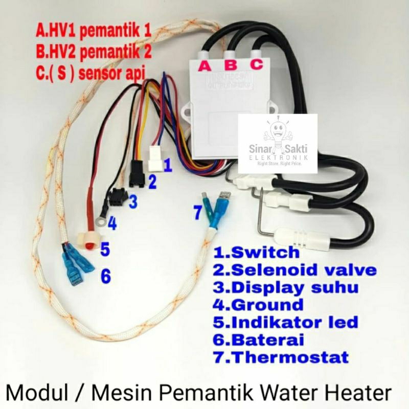 Jual Mesin Pemantik Water Heater Modul Gas Pematik Pulse Ignition Niko ...