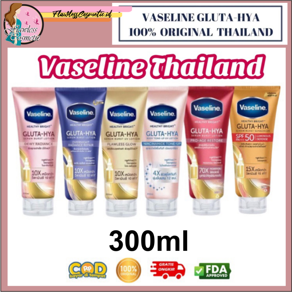 Jual VASELINE GLUTA HYA ORIGINAL ASLI THAILAND VERSI THAILAND JUMBO ...