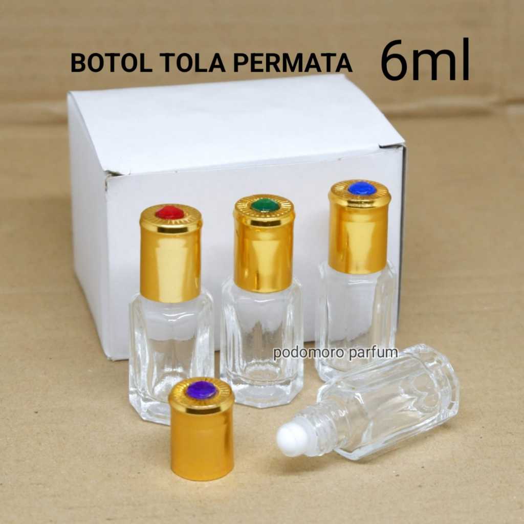 Jual Botol Parfum Roll On Tola Permata 6ml Kaca Kosong Satuan | Shopee ...