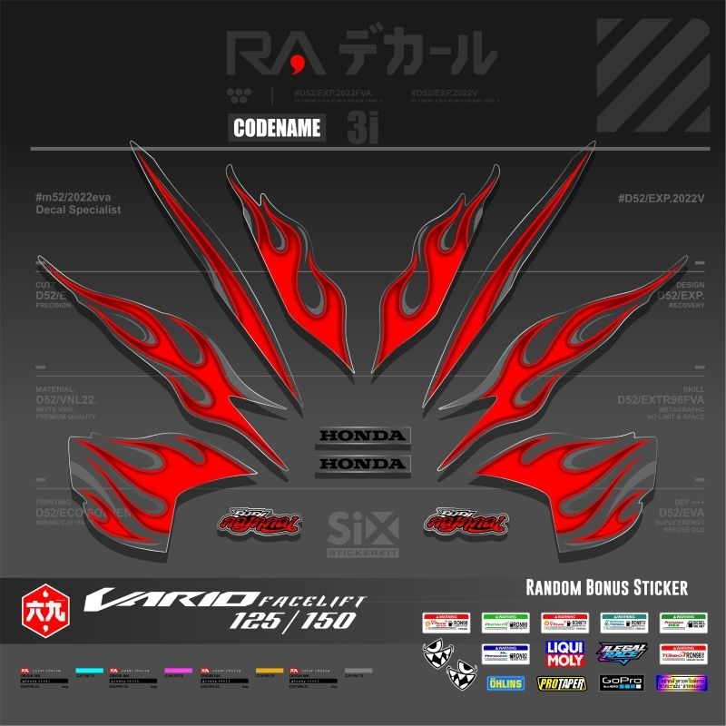 Jual STRIPING TRANSPARAN VARIO FACELIFT MOTIF API/STICKER VARIO NEW 125 /150 TRANSPARAN | Shopee ...