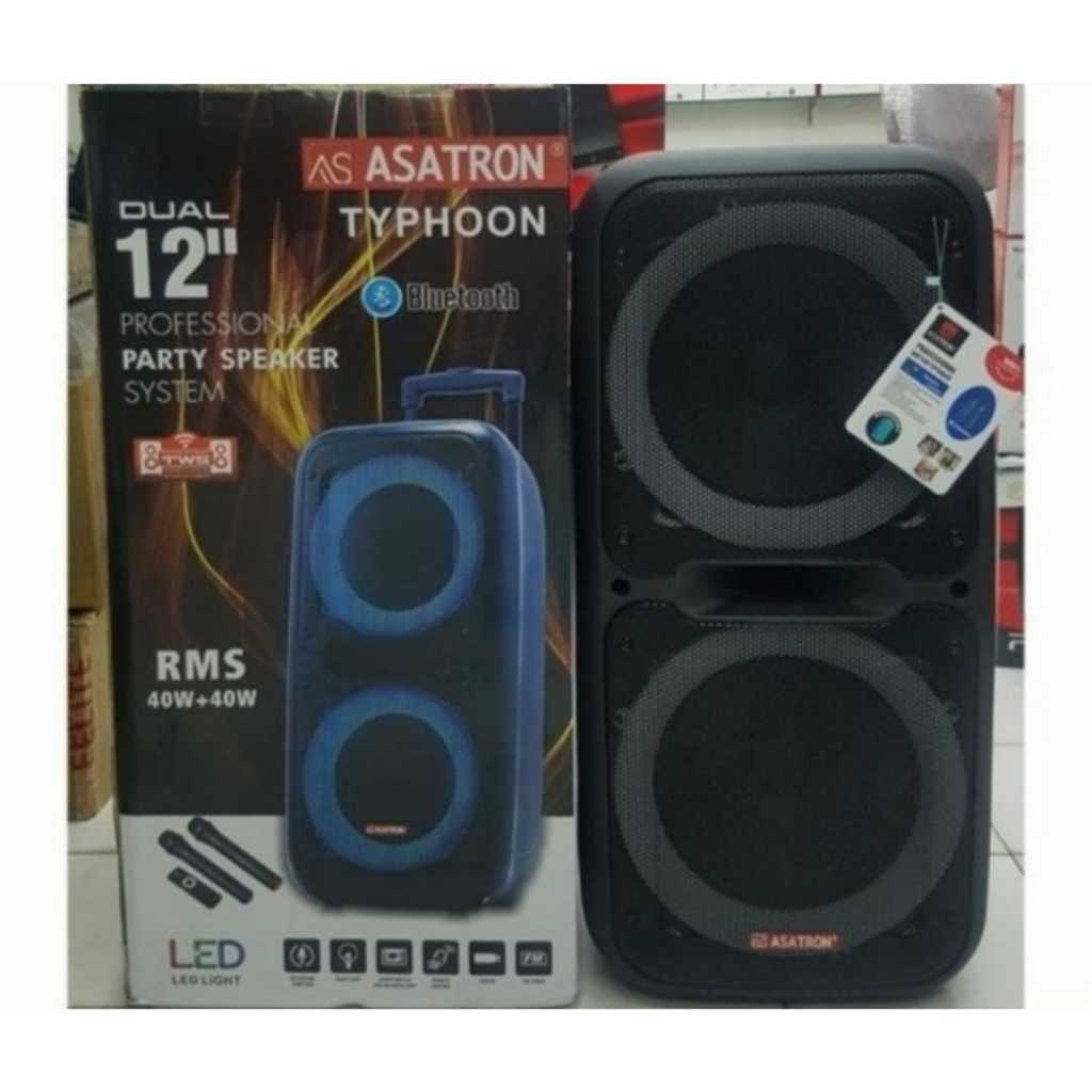 Jual Speaker ASATRON 2x 12 Inch Typhoon 40 + 40 Watt / Speaker Meeting ...
