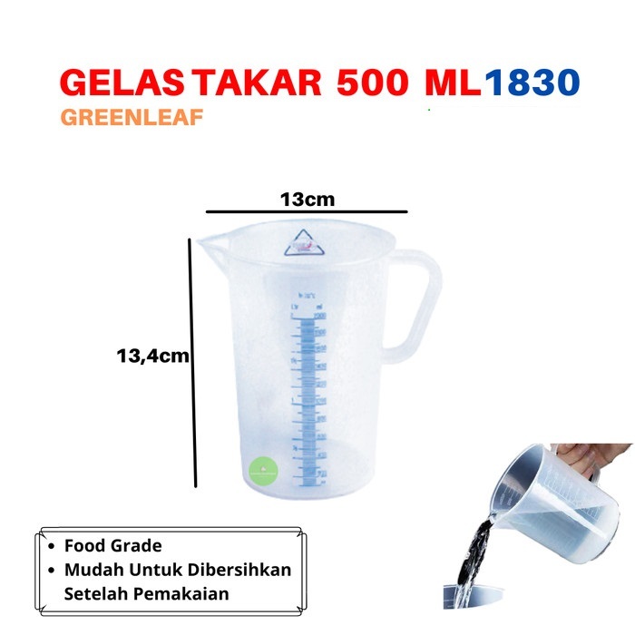 Jual Green Leaf Gelas Takaran Air Scarlett / Gelas Ukur Plastik Food ...