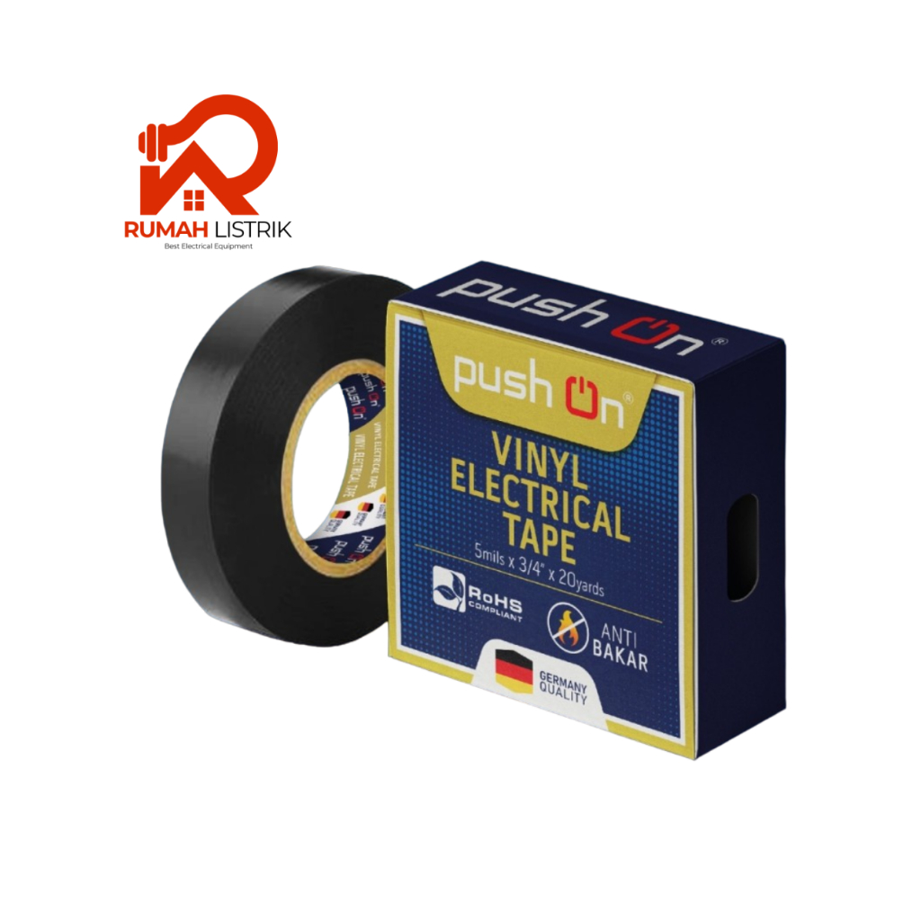 Jual Push On Isolasi Listrik Vinyl Electrical Tape/Lakban Hitam Solasi ...