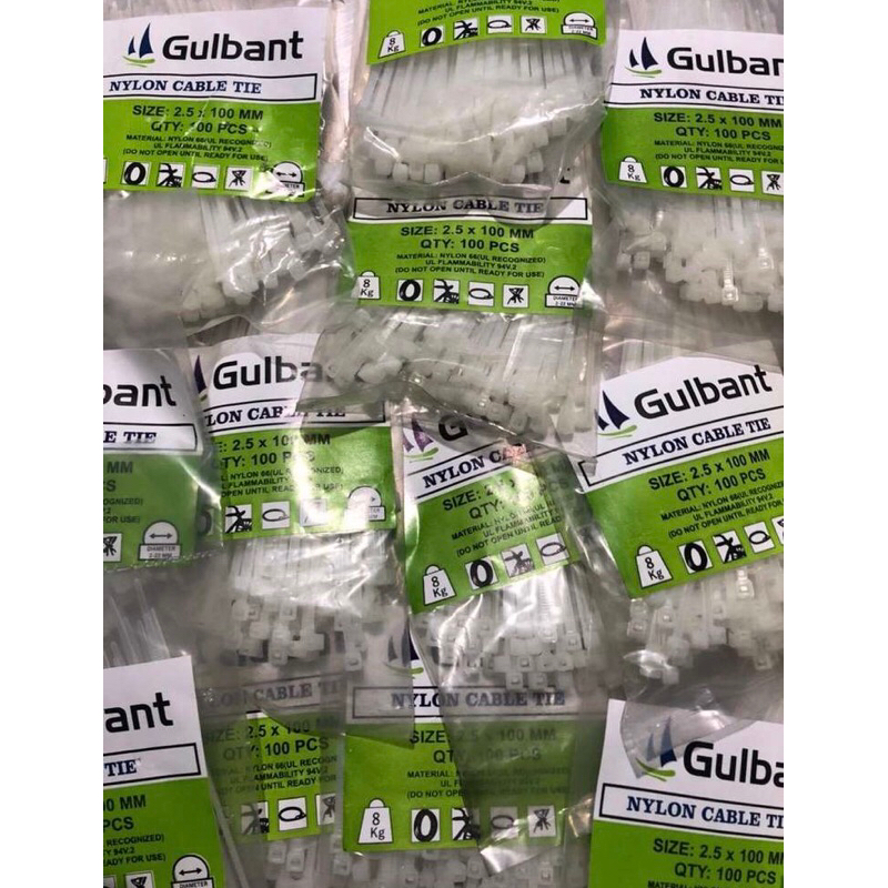 Jual Kabel Ties 2.5x100mm putih merek Gulbant | Shopee Indonesia