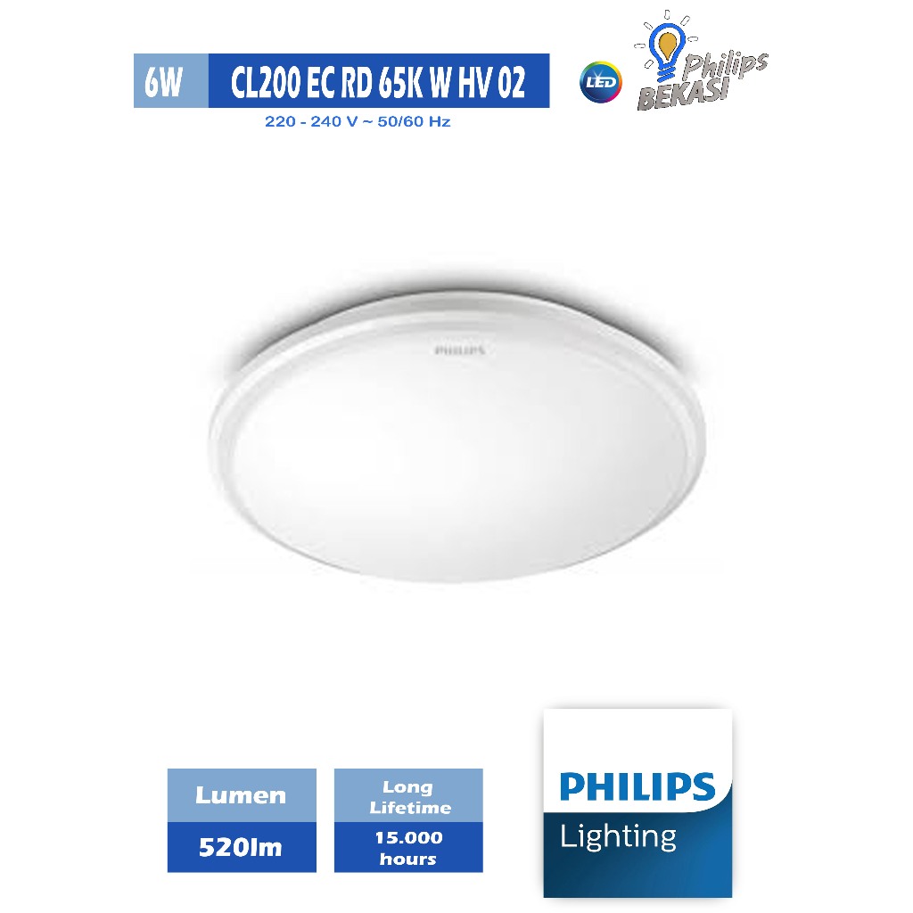 Jual LAMPU PLAFON LED Philips CL200 EC RD 6W 65K W HV 02 | Shopee Indonesia