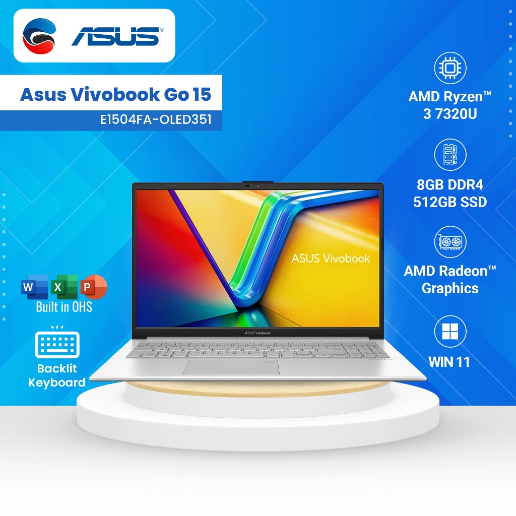 Jual ASUS Laptop Vivobook Go E1504FA OLED351 AMD Ryzen R3 7320U 8GB ...
