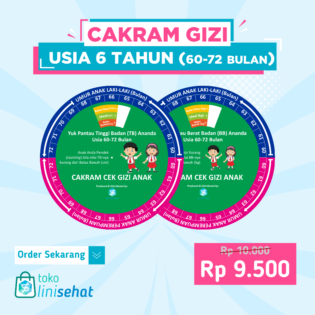 Jual Cakram Gizi Alat Pengukur Status Gizi Dan Kesehatan Anak 6 Tahun ...