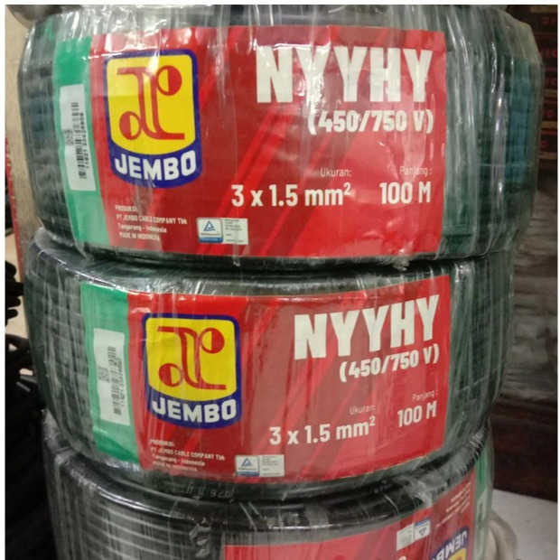 Jual KABEL NYYHY 3X1,5MM 3X1,5 MM 3X1.5 JEMBO SERABUT ROLL@100M METER /NYMHY | Shopee Indonesia