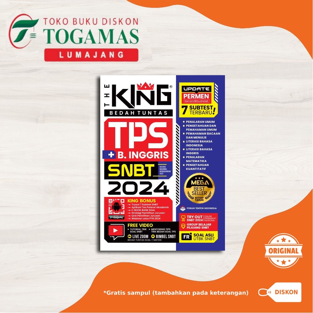 Jual PRE ORDER THE KING TPS TES SKOLASTIK SNBT 2024 (TERBARU DENGAN 7 ...