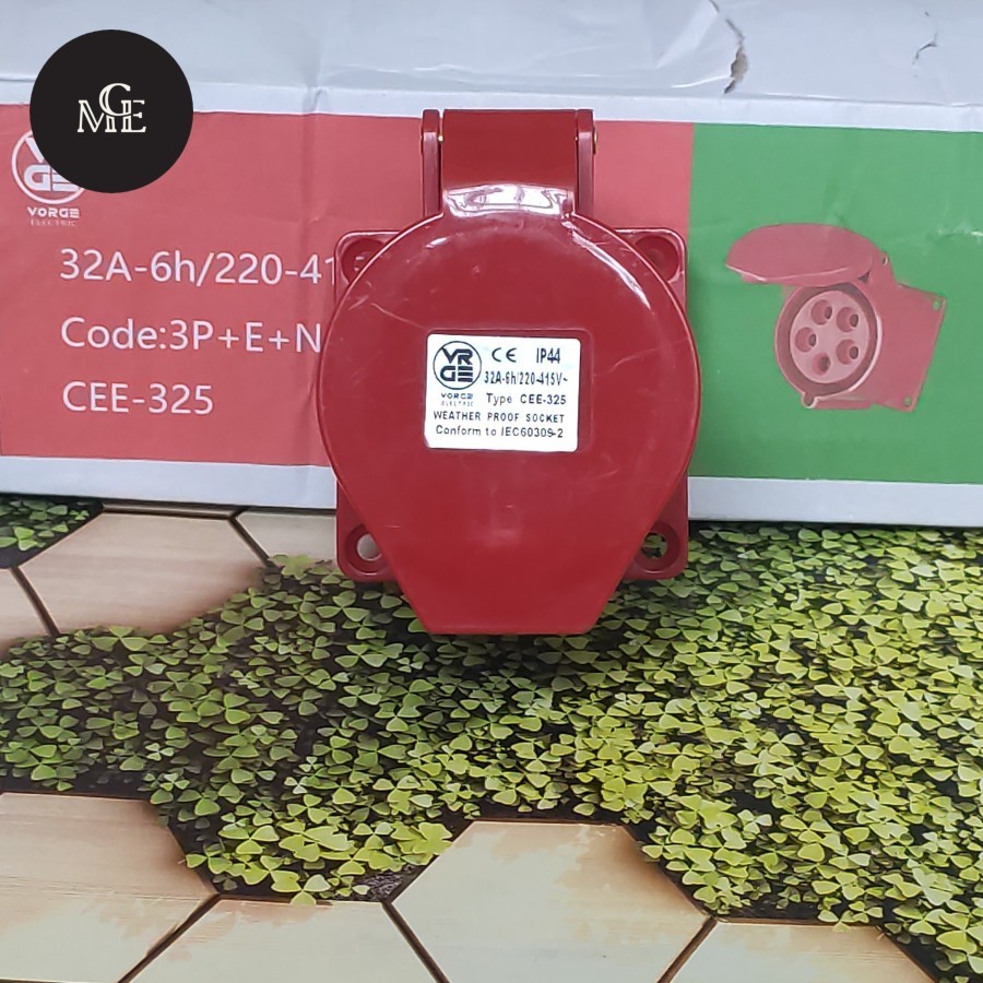 Jual Industrial Panel Socket 5Pole 32A CEE 325 5Pin Stop Kontak Genset ...