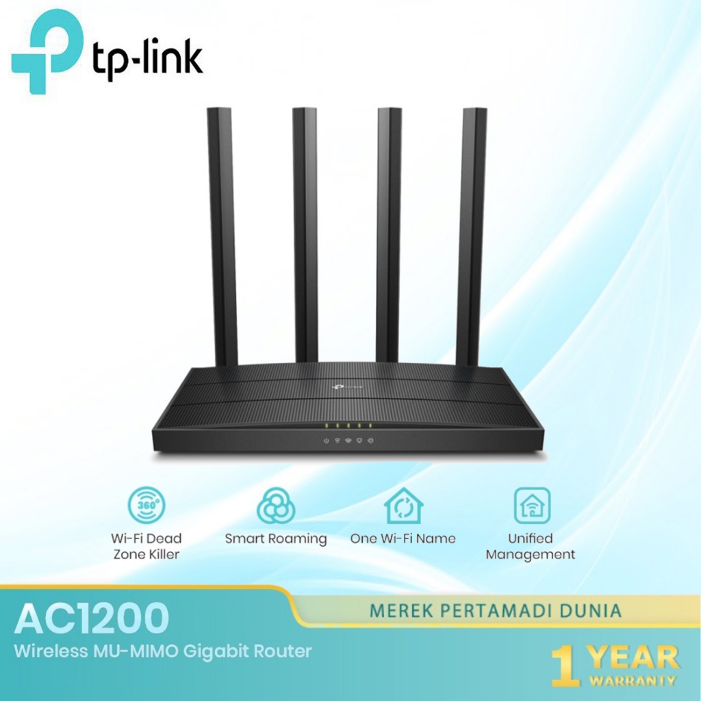 Jual TP-Link Archer A6 AC1200 Wireless MU-MIMO Gigabit Router | Shopee ...