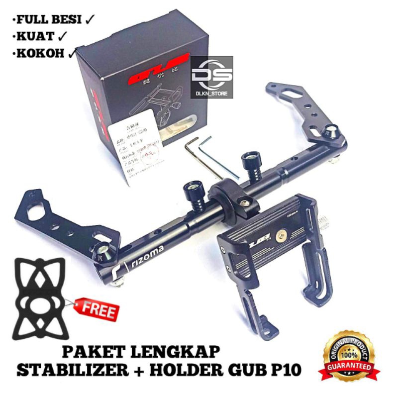 Jual Holder GUB P10 paket lengkap + dudukan stabilizer spion Motor Nmax ...
