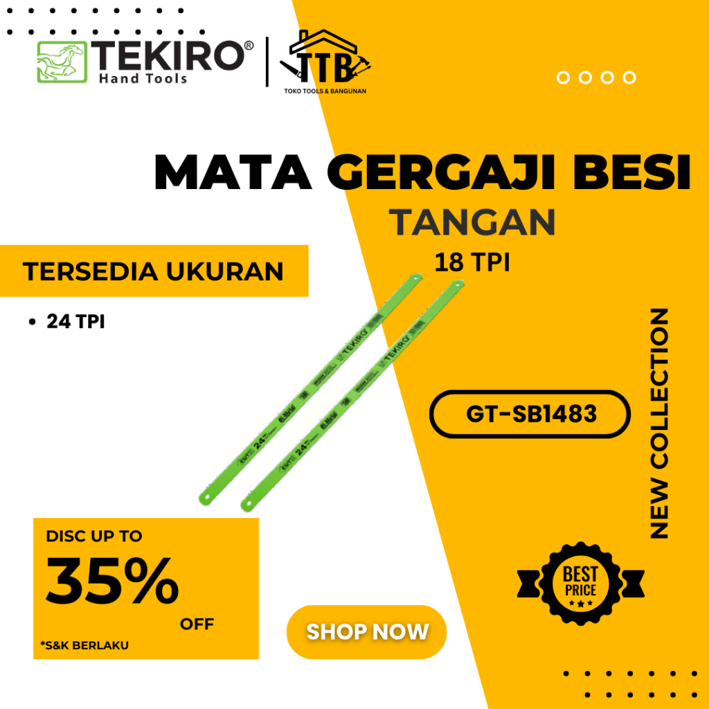 Jual Tekiro Saw Blade Mata Gergaji Besi-Tangan 18 TPI / Geraji Tekiro ...