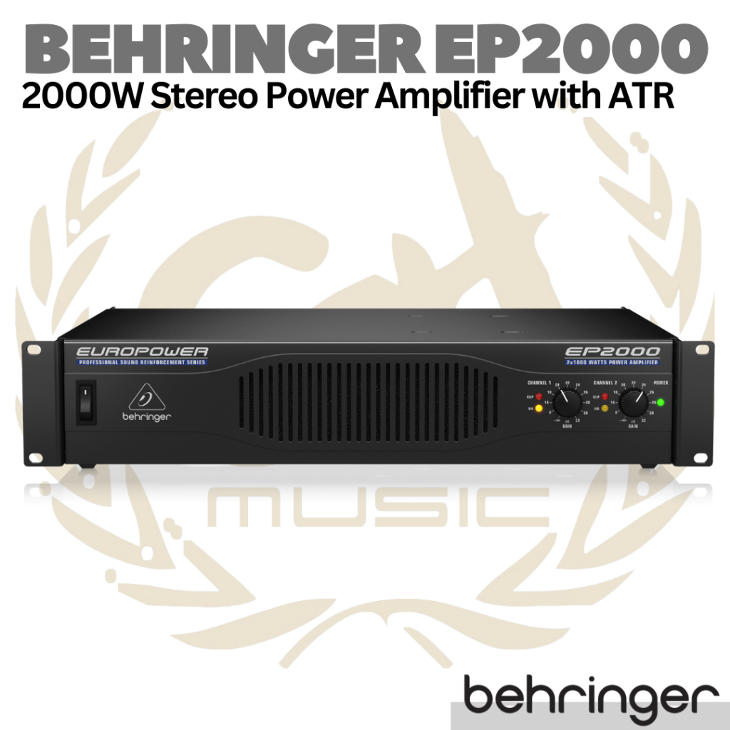 Jual BEHRINGER EUROPOWER EP2000 2000W Stereo Power Amplifier with ATR ...
