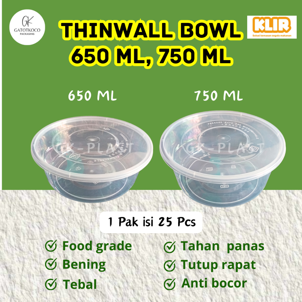 Jual Thinwall Bowl 650ml/750ml (isi 25 pcs) | Shopee Indonesia