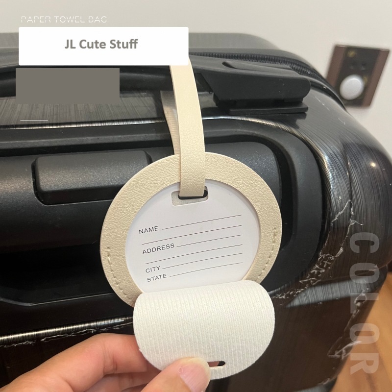 Jual Tag Koper Bulat Luggage gambar pesawat Tag aksesoris travel gold ...