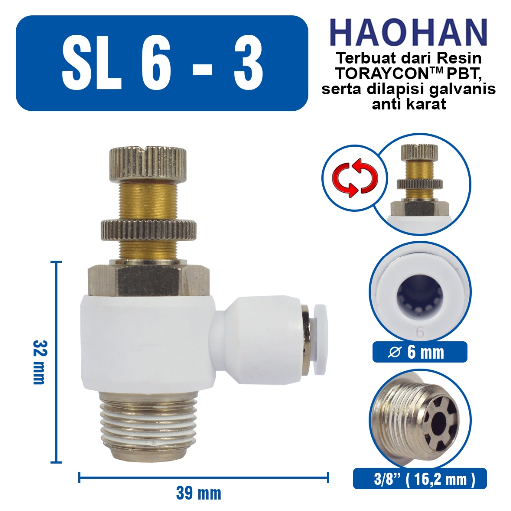 Jual MSL FITTING SL PNEUMATIC SPEED CONTROL | Shopee Indonesia