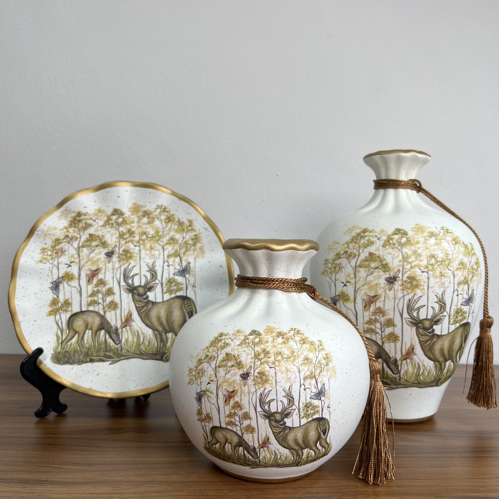 Jual Dekorasi Eropa Retro Set 3 PCS - Pajangan Hiasan 3IN1 Decor / Vas ...