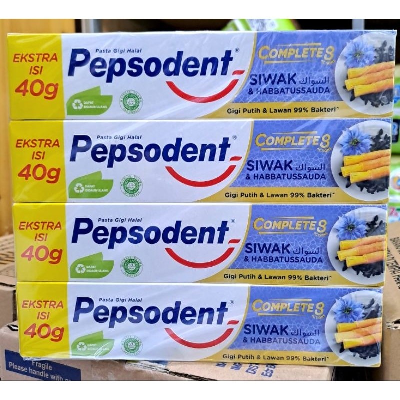 Jual PEPSODENT COMPLETE 8 - SIWAK DAN HABBATUSSAUDA - 150+40gr | Shopee ...