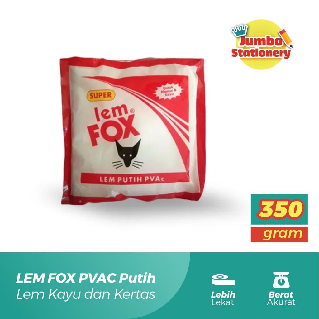 Jual Lem Kayu Lem Putih Fox Super PVA 350 Gram Serbaguna | Shopee Indonesia
