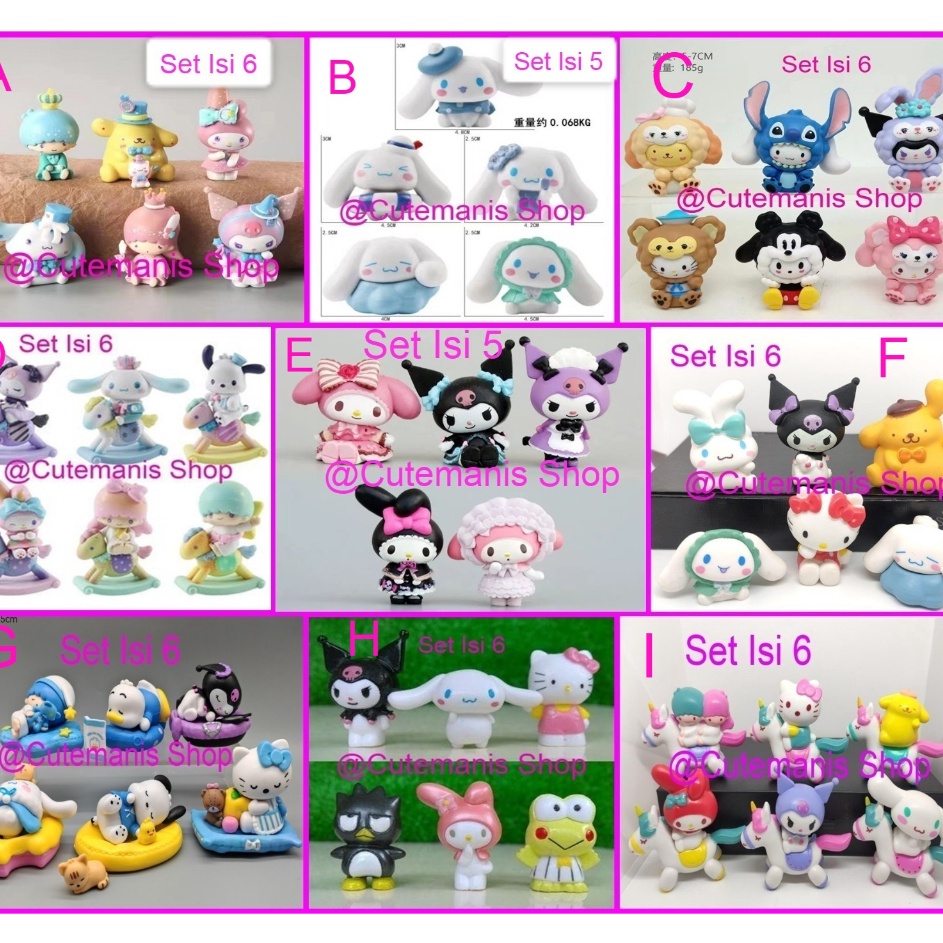Jual ★★ CFi Figure Sanrio My Melody Hello Kitty Cinnamorol Kuromi Set Isi 6 N ★ | Shopee Indonesia