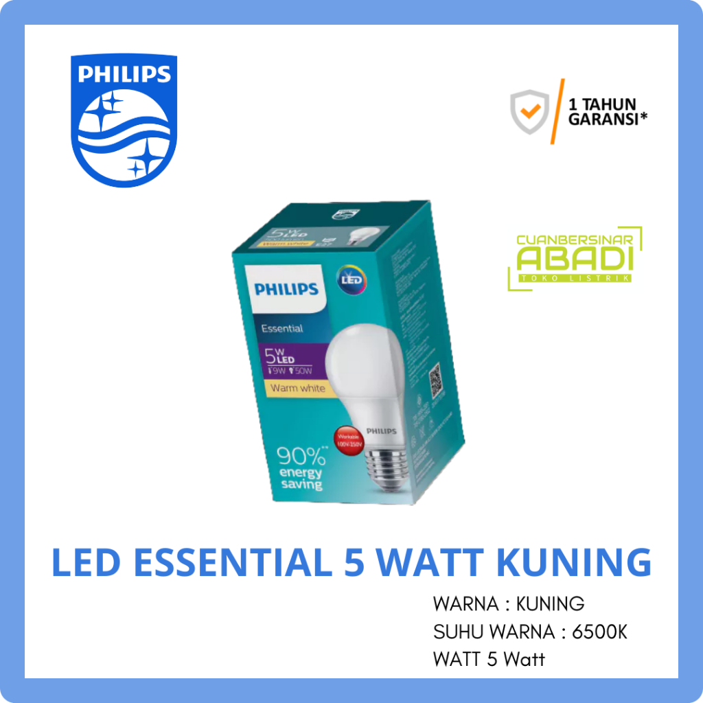 Jual Lampu Led Kuning 5 w Philips | LED PHILIPS 5 watt Kuning / warm ...