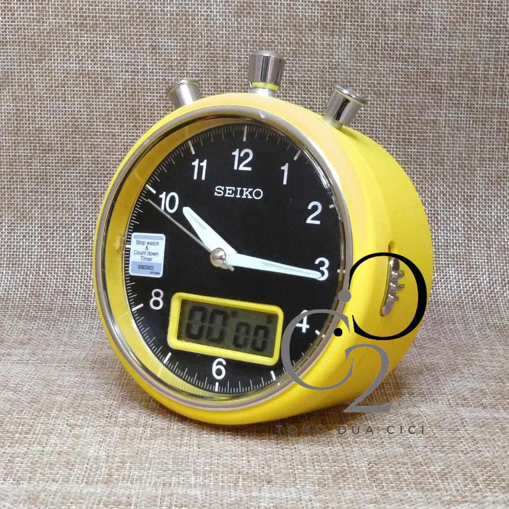 Jual TokoDuaCici Jam Meja Jam Alarm Stopwatch Seiko QHE114Y fitur ...