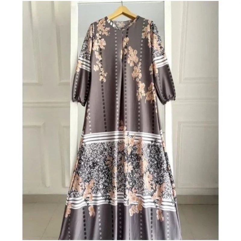 Jual GAMIS TERATAI LENGAN KERUT BUSUI BUNGA GRADASI JUMBO LD 120 GAMIS ...