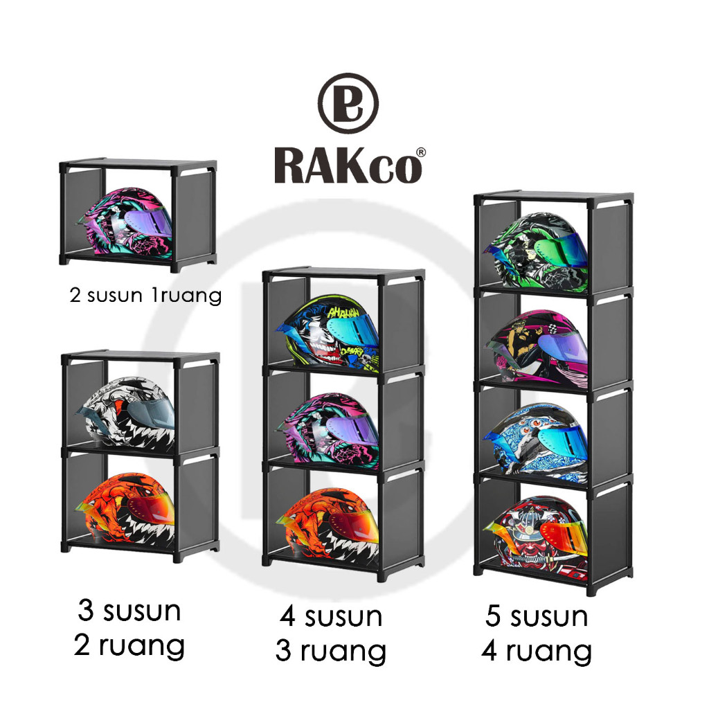 Jual Rak HELM 5 Susun Multifungsi / Tempat Multiguna Organizer 5 ...