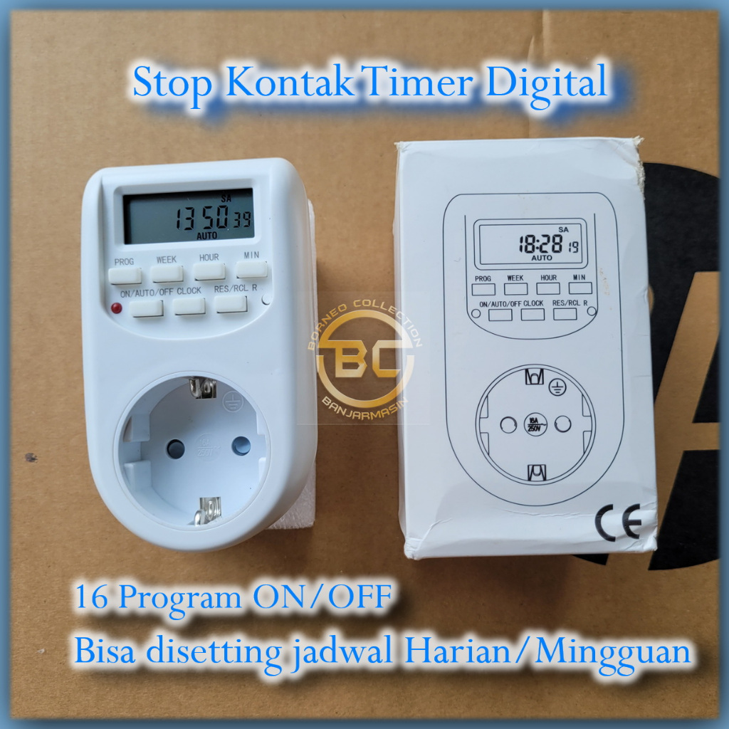 Jual Digital Timer Switch Weekly Programmable Stop Kontak Minggu 16 Program | Shopee Indonesia