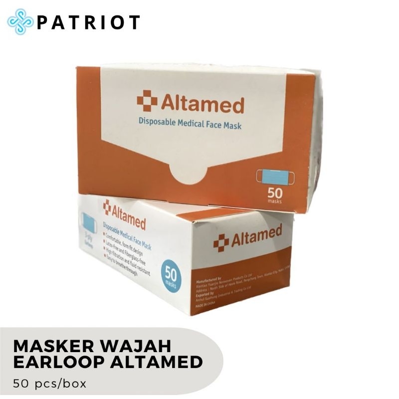 Jual ALTAMED - Masker Medis Earloop Cantol Telinga 3 ply isi 50 pcs ...