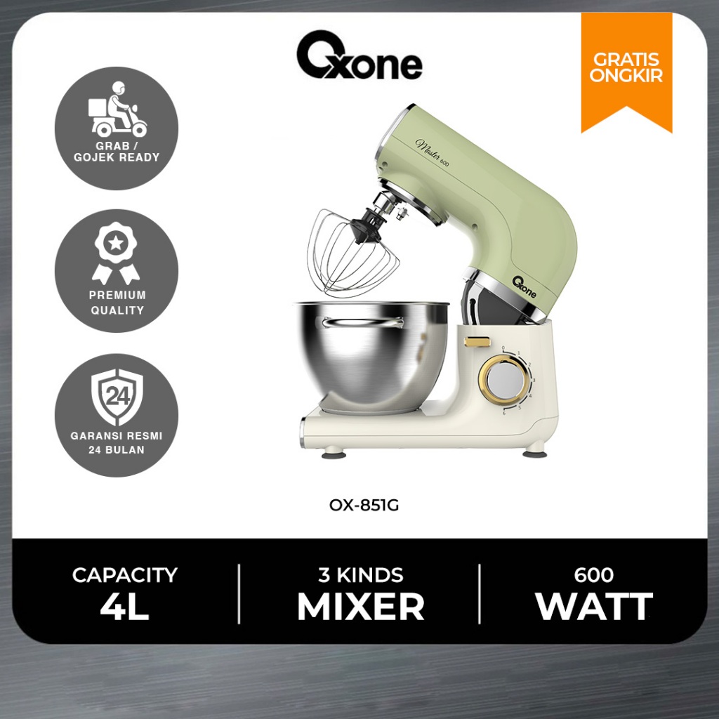 Jual Oxone OX851 Stand Mixer 4 L Pengaduk Pengocok Telur Adonan Kue ...