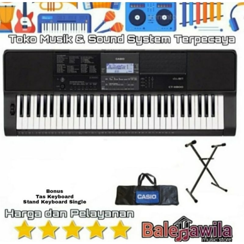 Jual Portable Keyboard CASIO CTX800 CTX 800 61-Keys ORIGINAL Garansi ...
