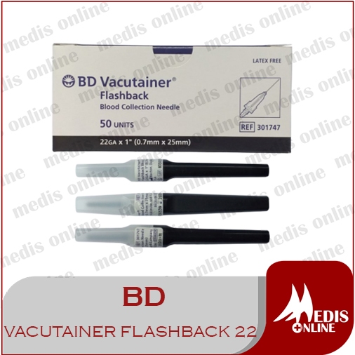 Jual Needle Flashback Vacutainer Jarum / Needle BD 22G 22x1 isi 50 ...