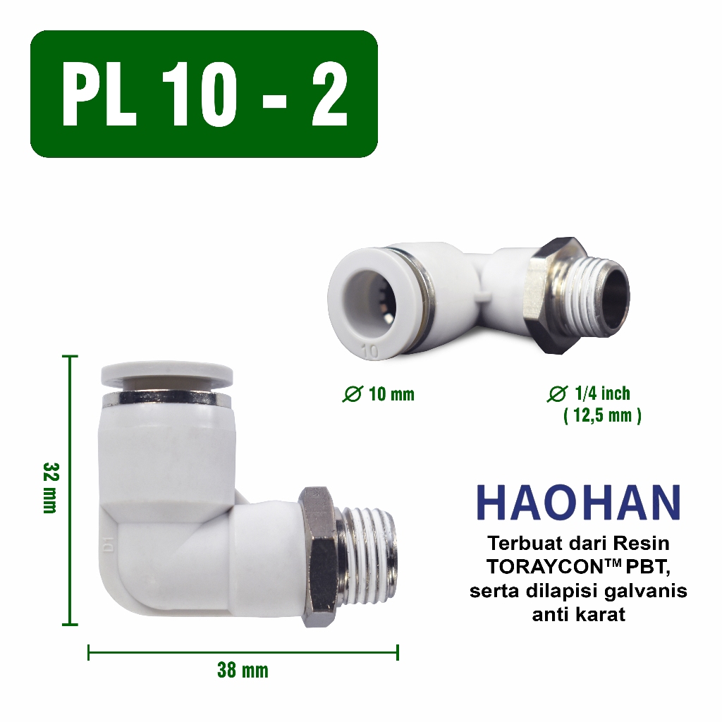 Jual PL Pneumatic Fitting 1/4" inci selang | Shopee Indonesia