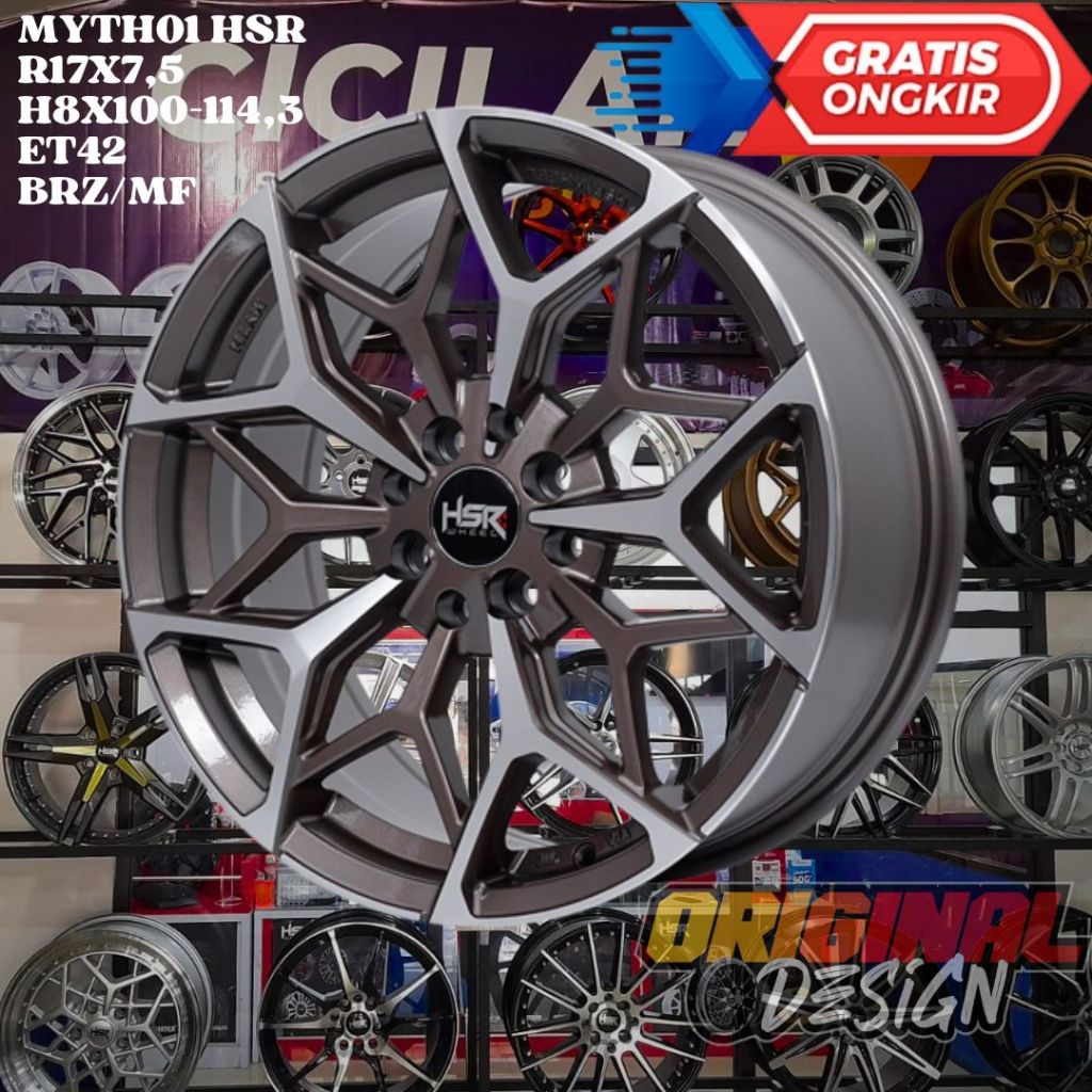 Jual Velg Mobil Ring 17 Murah HSR MYTH01 R17 LEBAR 7,5 BAUT 4 ET42 BRZ/MF | Shopee Indonesia
