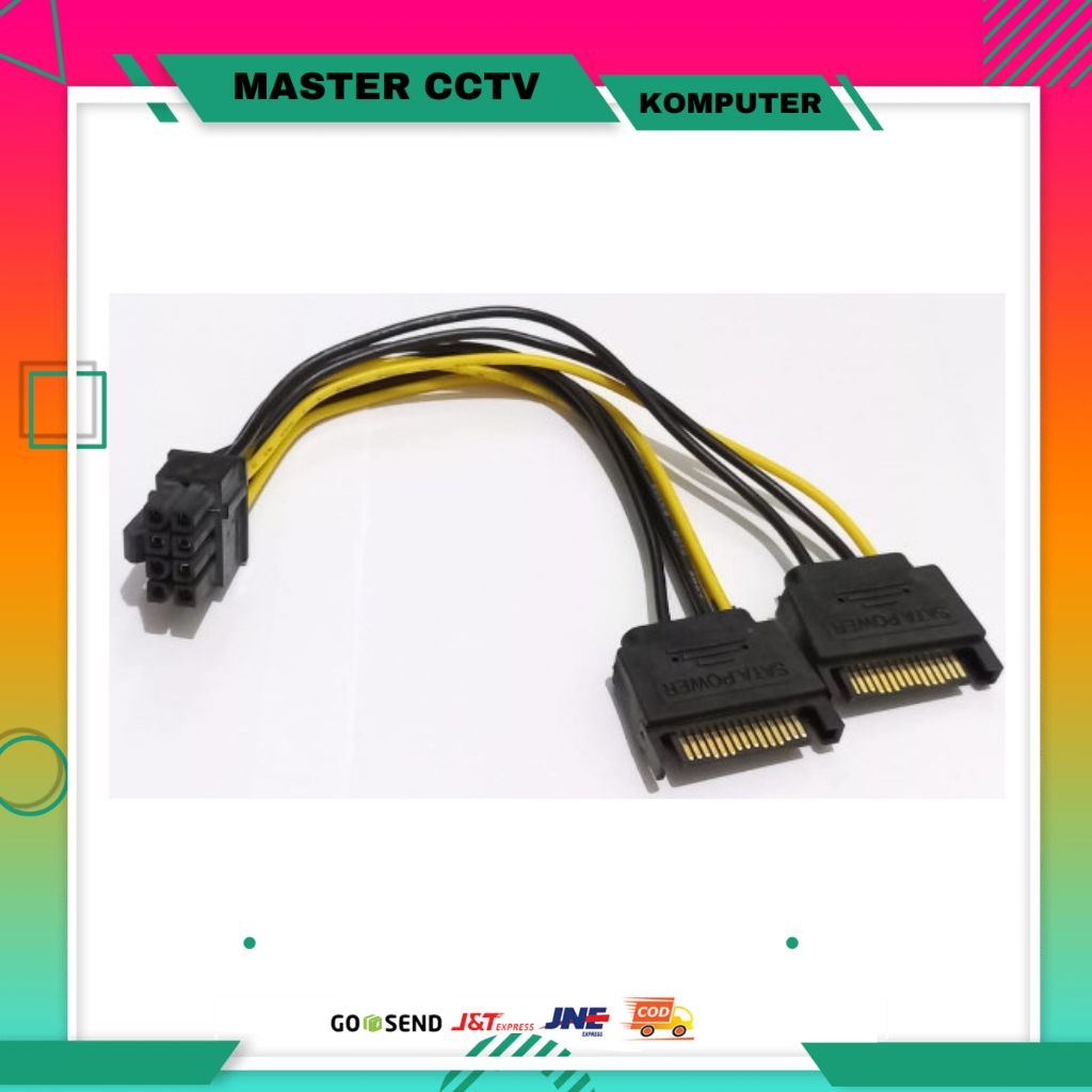 Jual KABEL PSU POWER SATA 2 MALE TO VGA GPU 8 PIN | Shopee Indonesia