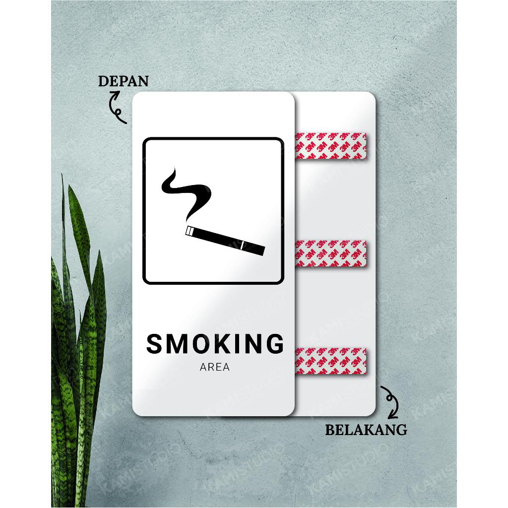 Jual TULISAN SMOKING AREA 30X15 CM POTRAIT / SIGN TEMPEL SMOKING AREA ...