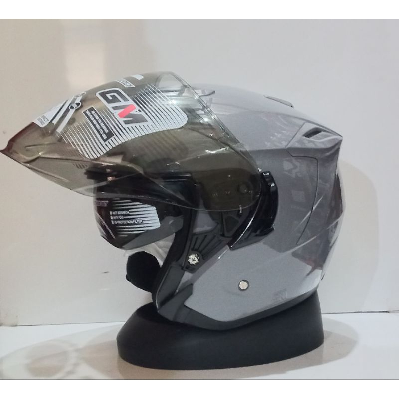 Jual HELM GM FURY SOLID DOUBLE VISOR | Shopee Indonesia