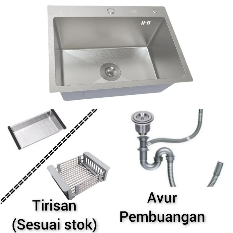 Jual Kitchen Sink Stainless 5040 / OONGINC 5243 / Sink 1 Lubang ...
