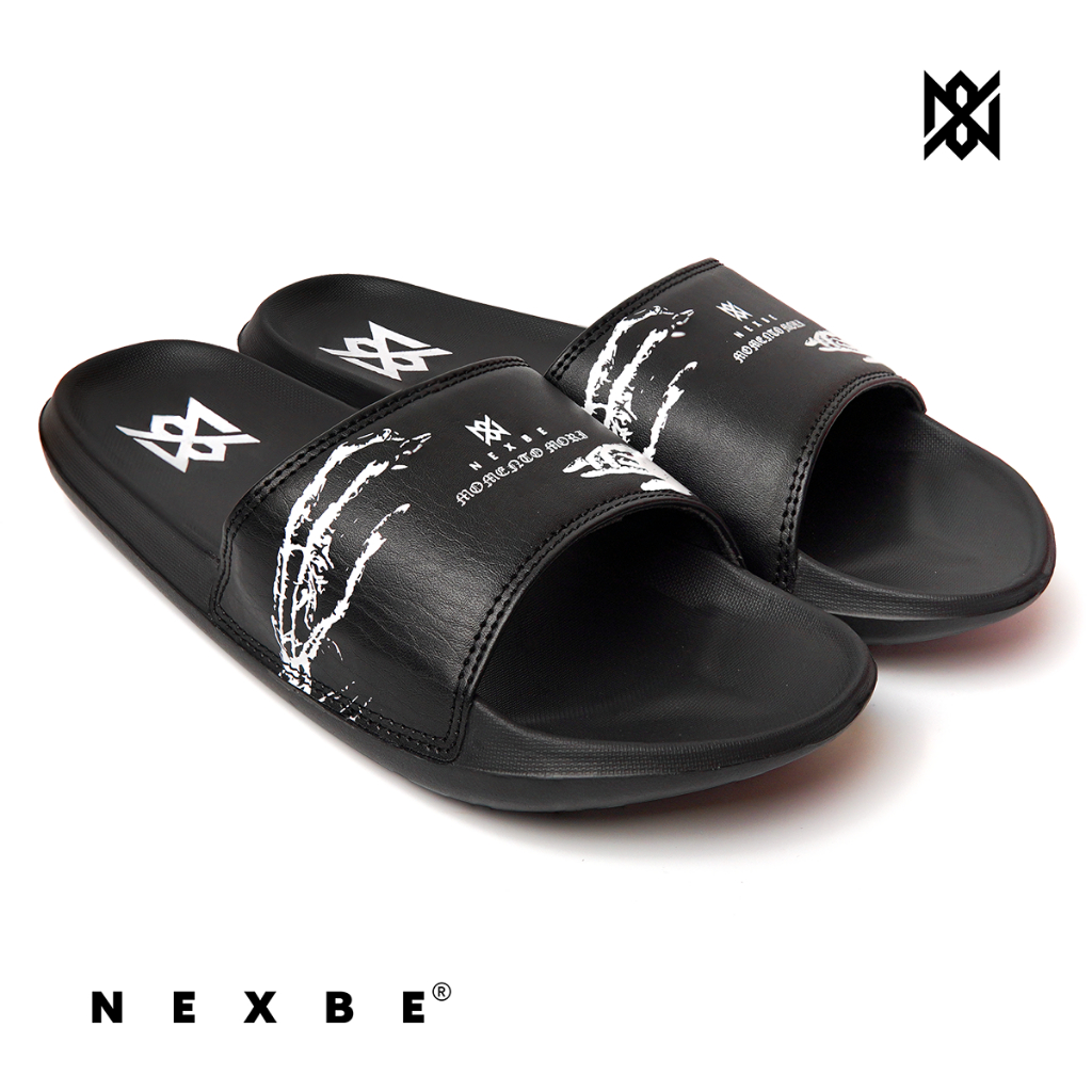 Jual Nexbe - Sendal Slip On Momento More Hitam | Shopee Indonesia
