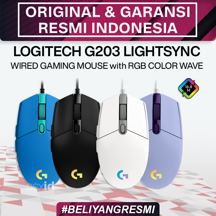 Jual Logitech G203 LightSync Gaming Mouse - Garansi Resmi | Shopee ...