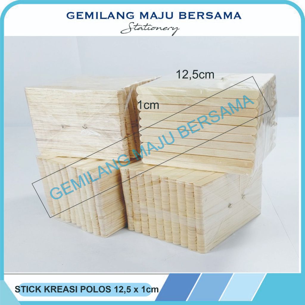 Jual STICK KREASI /STICK ES CREAM POLOS PUTIH 12,5cm x 1cm (Harga Per ...